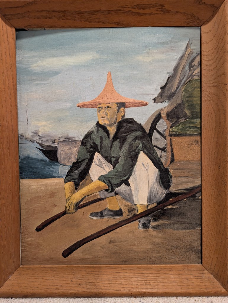 Mom’s Artwork::Exhibit 13: Rickshaw Driver | Clutch Cargo Lips